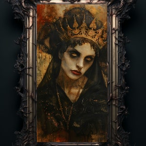 Queen of the Undead Art Print, Gothic Dark Fantasy, Dead Death Zombie ...
