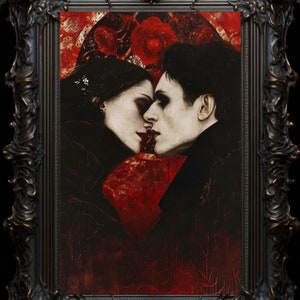Vampire's Kiss, Art Print Poster, Home Wall Decor, Macabre Dark Gothic ...