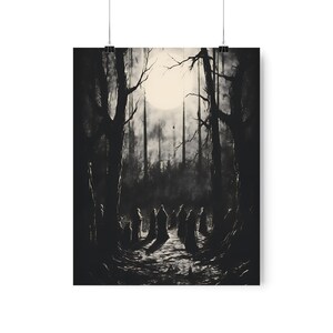 Witch's Coven Woodcut Art Print Wall Hanging Home Decor Gothic Dark ...