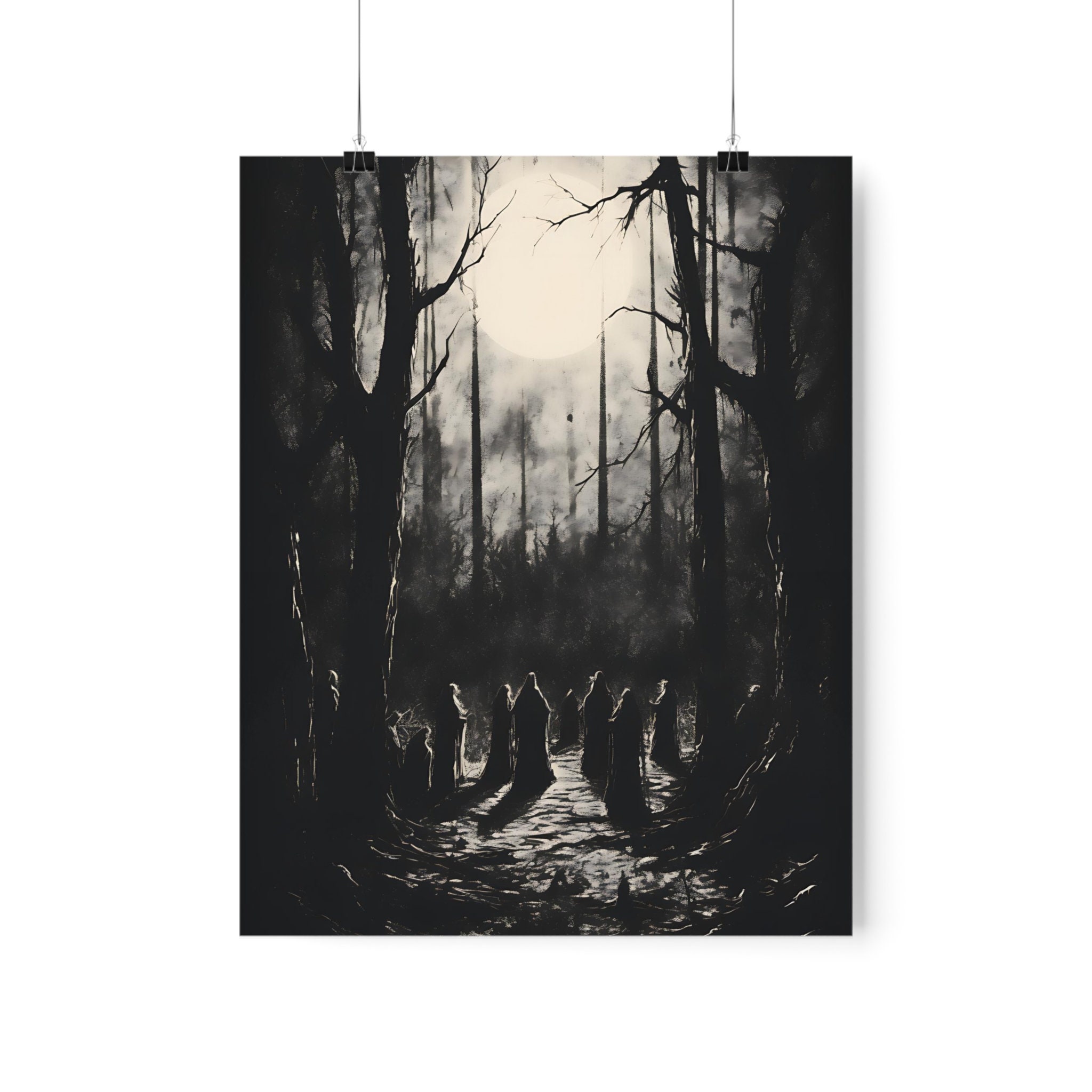 Witch's Coven Woodcut Art Print Wall Hanging Home Decor - Etsy