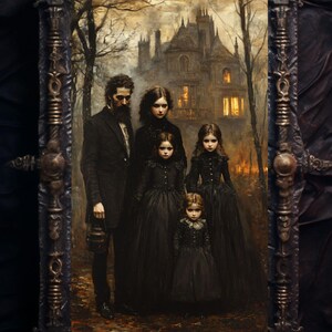 Gothic Family Portrait Art Print, Macabre Victorian Illustration - Etsy