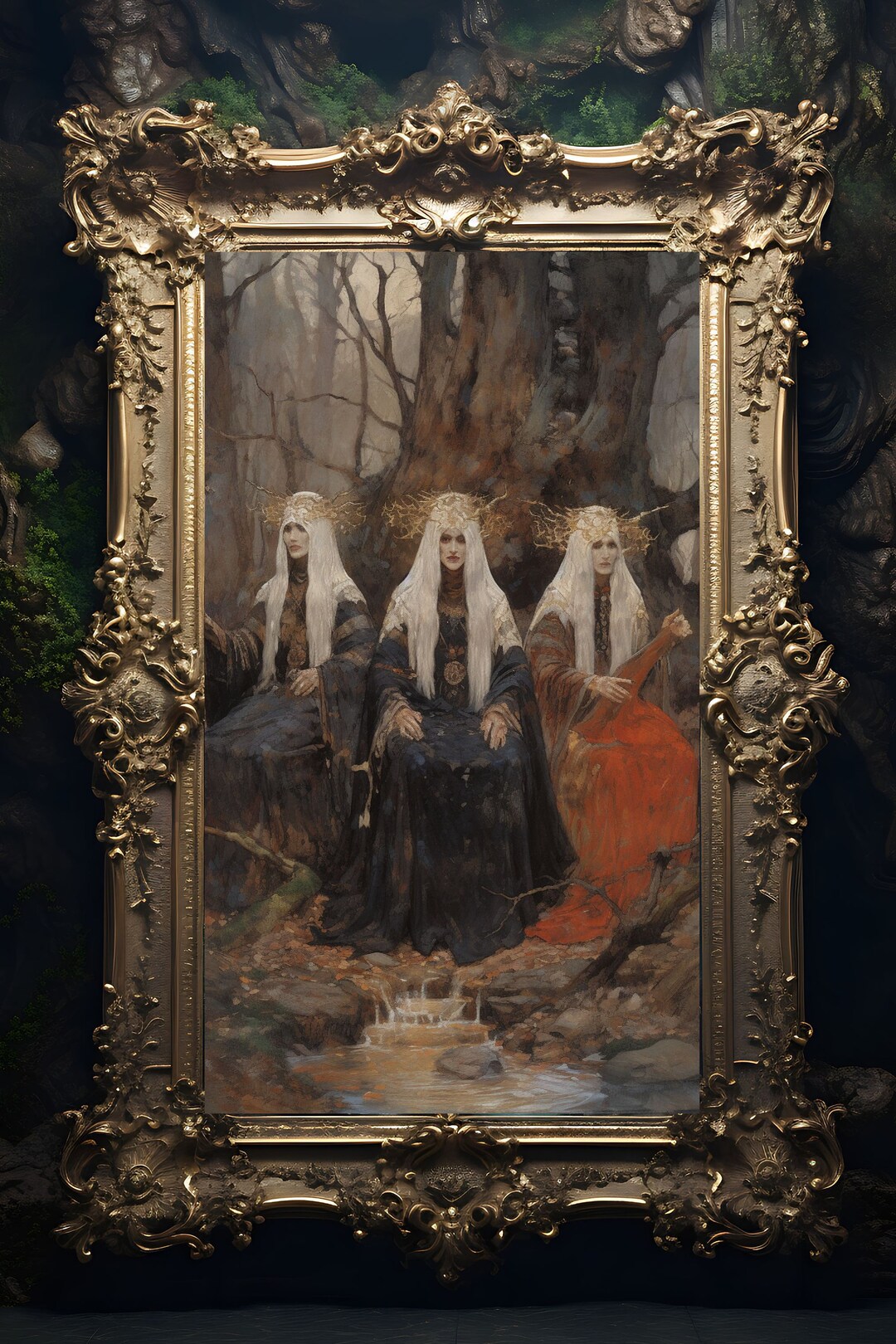 The Norns Art Print: Norse Mythology Poster, Viking Decor - Etsy