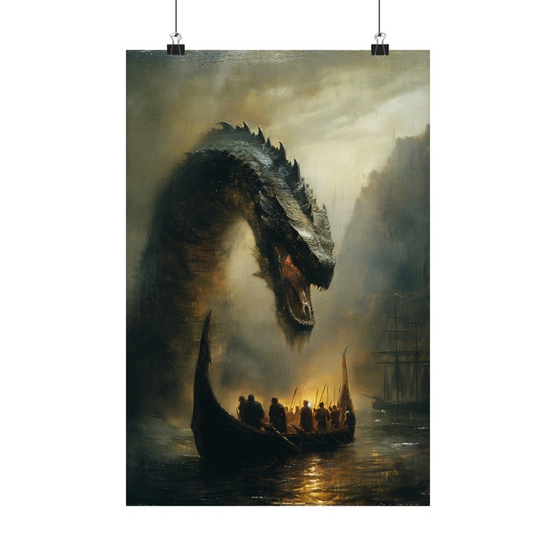 Jörmungandr Art Print: Norse Mythology, Midgard Serpent, Viking ...