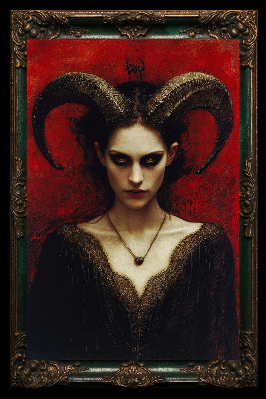 Mistress of the Abyss Art Print Poster, Home Wall Decor, Demoness Devil ...