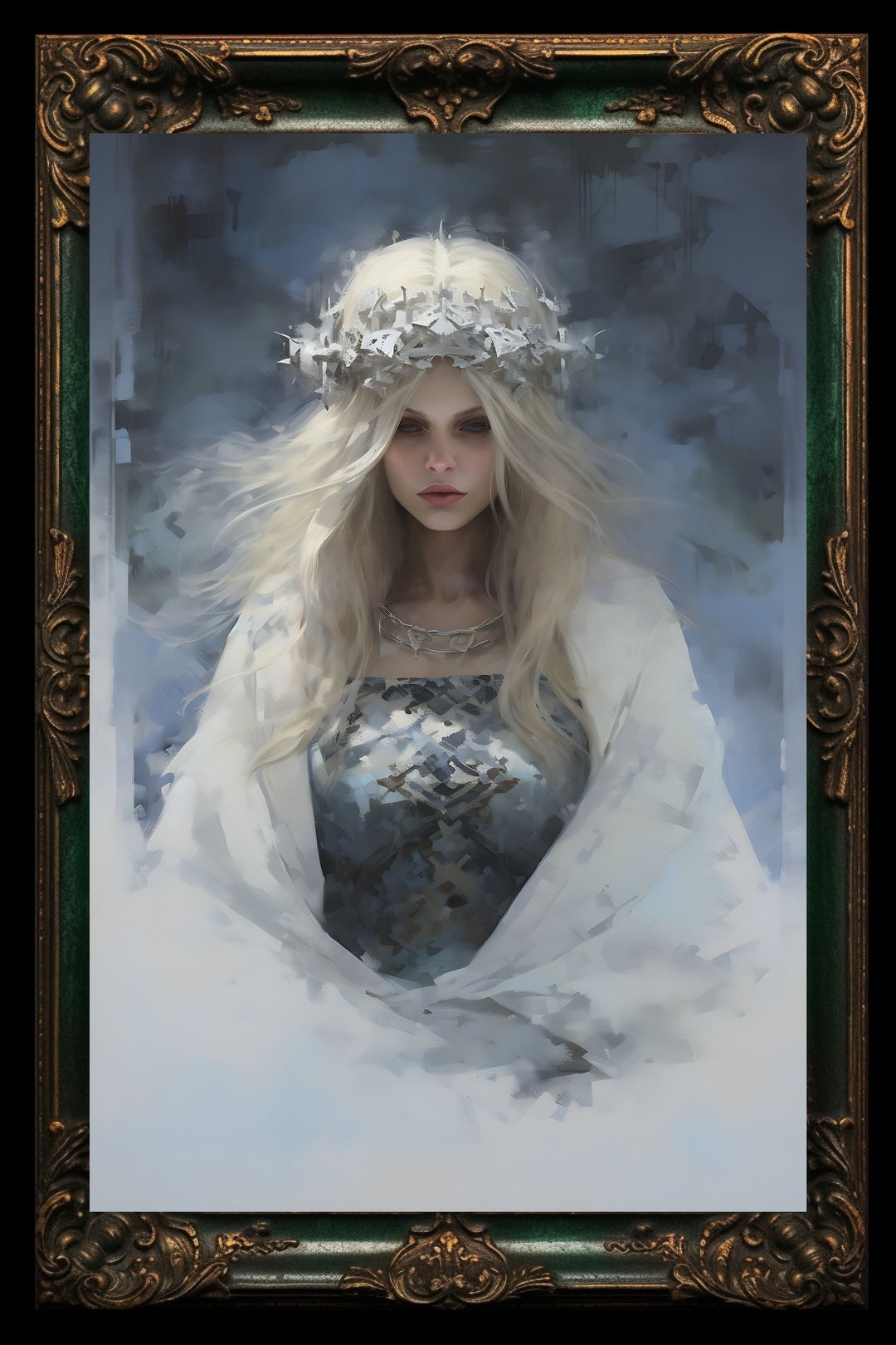 Perchta Winter Goddess Art Print Poster Home Decor Germany Christmas ...