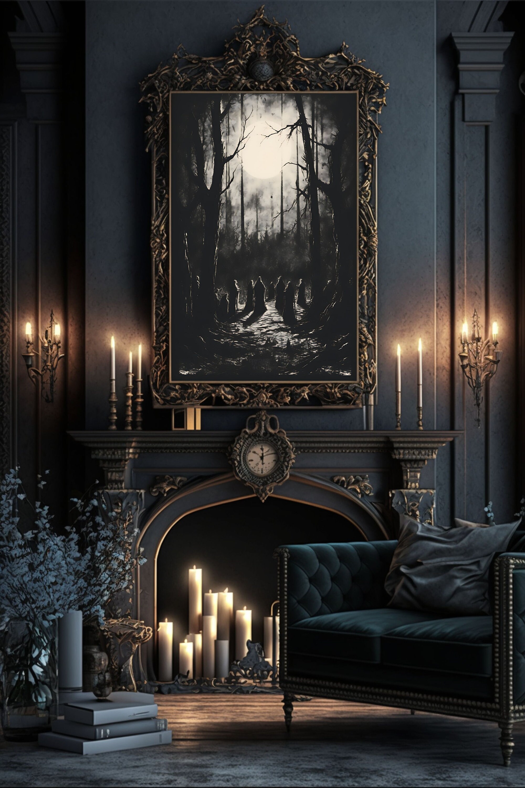 Witch's Coven Woodcut Art Print Wall Hanging Home Decor - Etsy