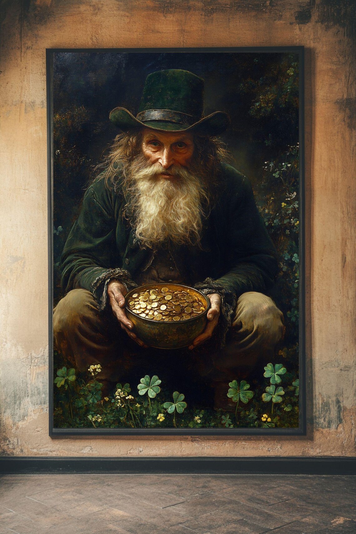 Leprechaun Pot of Gold Art Print, Irish St. Patrick Decor - Etsy
