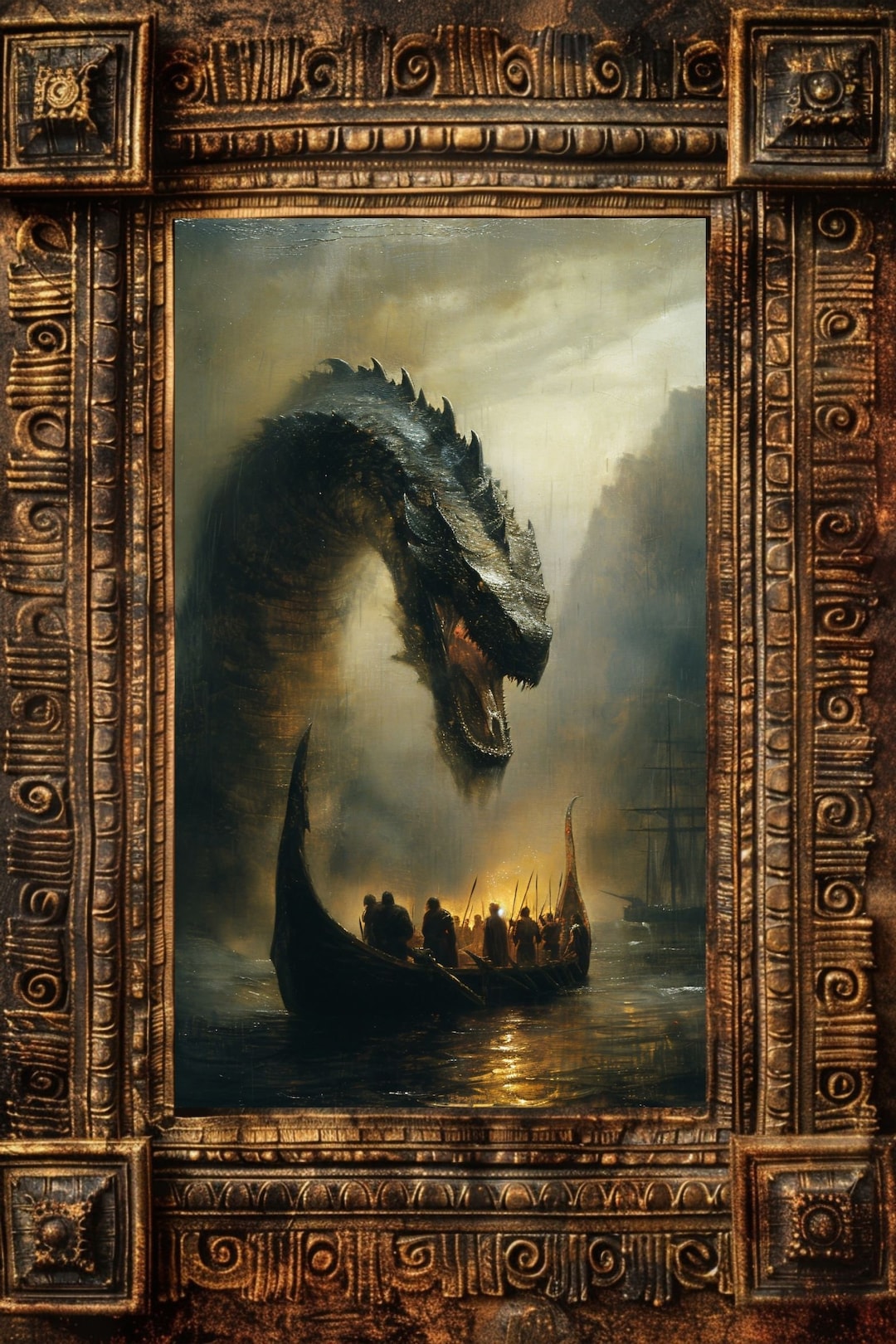 Jörmungandr Art Print: Norse Mythology, Midgard Serpent, Viking ...