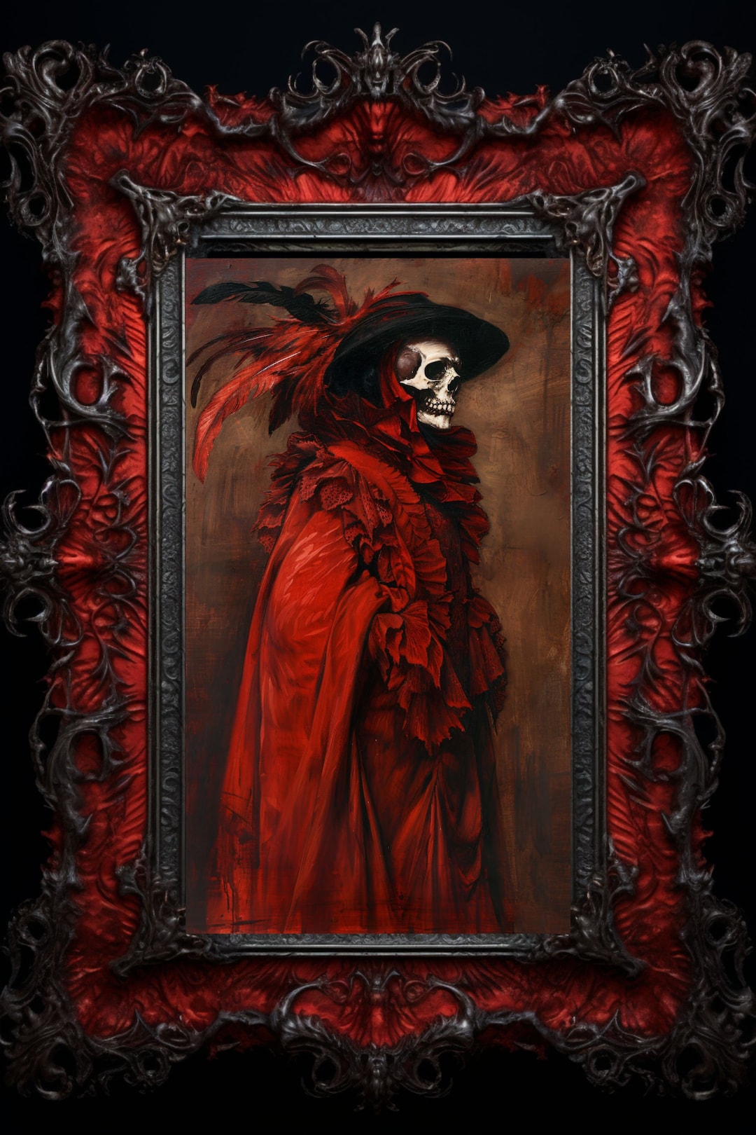 Masque Red Death Art Print, Edgar Allan Poe Literature Literary, Dark ...