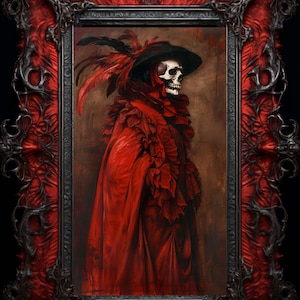 Masque Red Death Art Print, Edgar Allan Poe Literature Literary, Dark ...