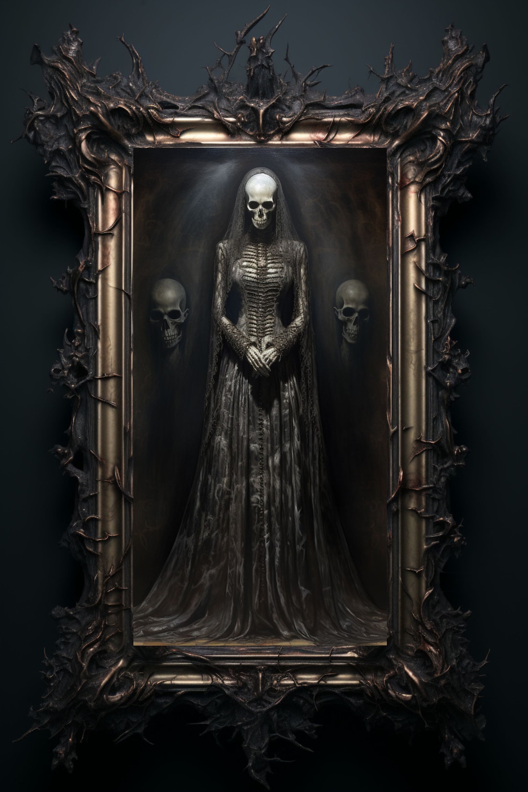 Lady of Bones Art Print Poster Wall Hanging Home Decor Skeleton Skull ...