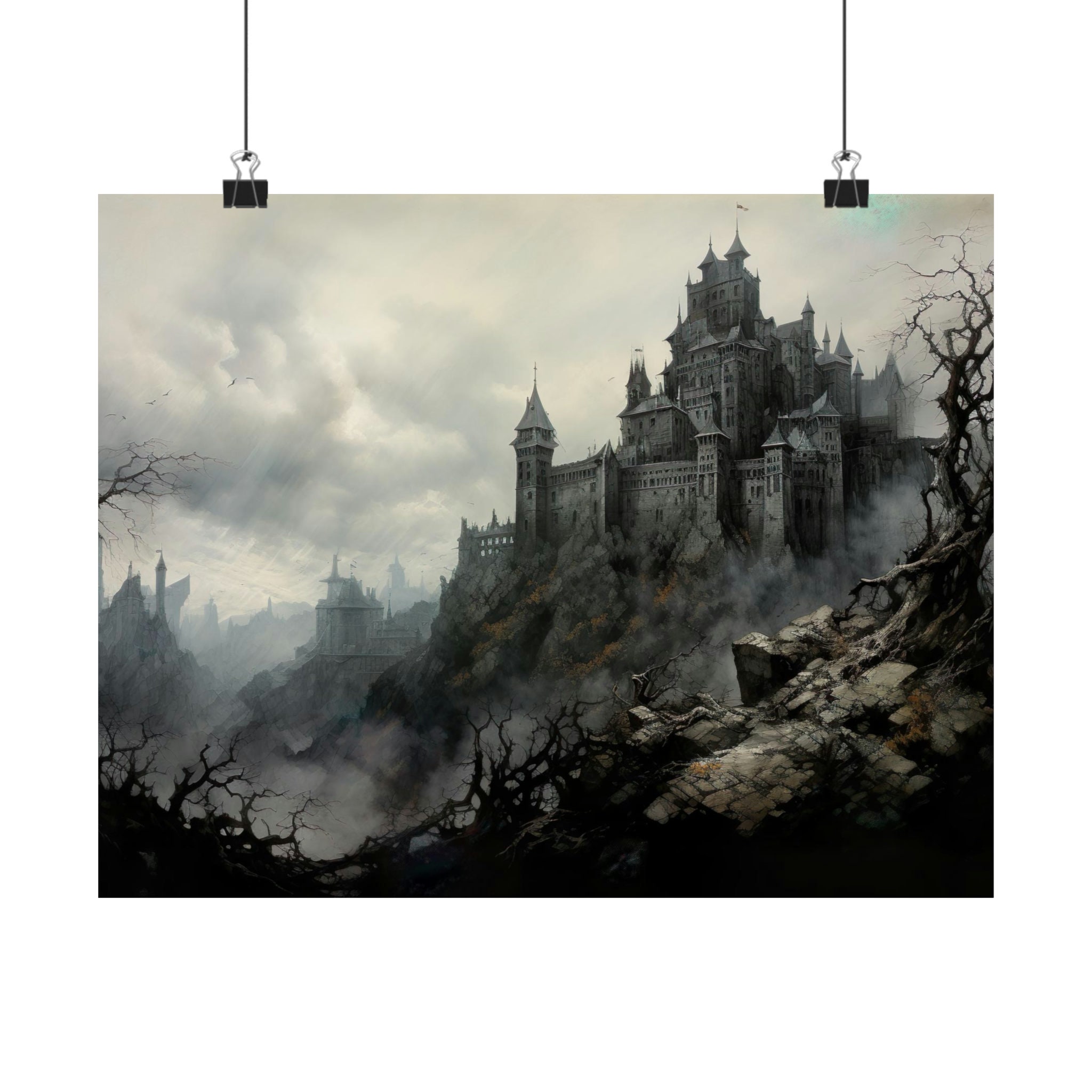 Gothic Castle Art Print Poster Wall Home Decor Dark Fantasy - Etsy
