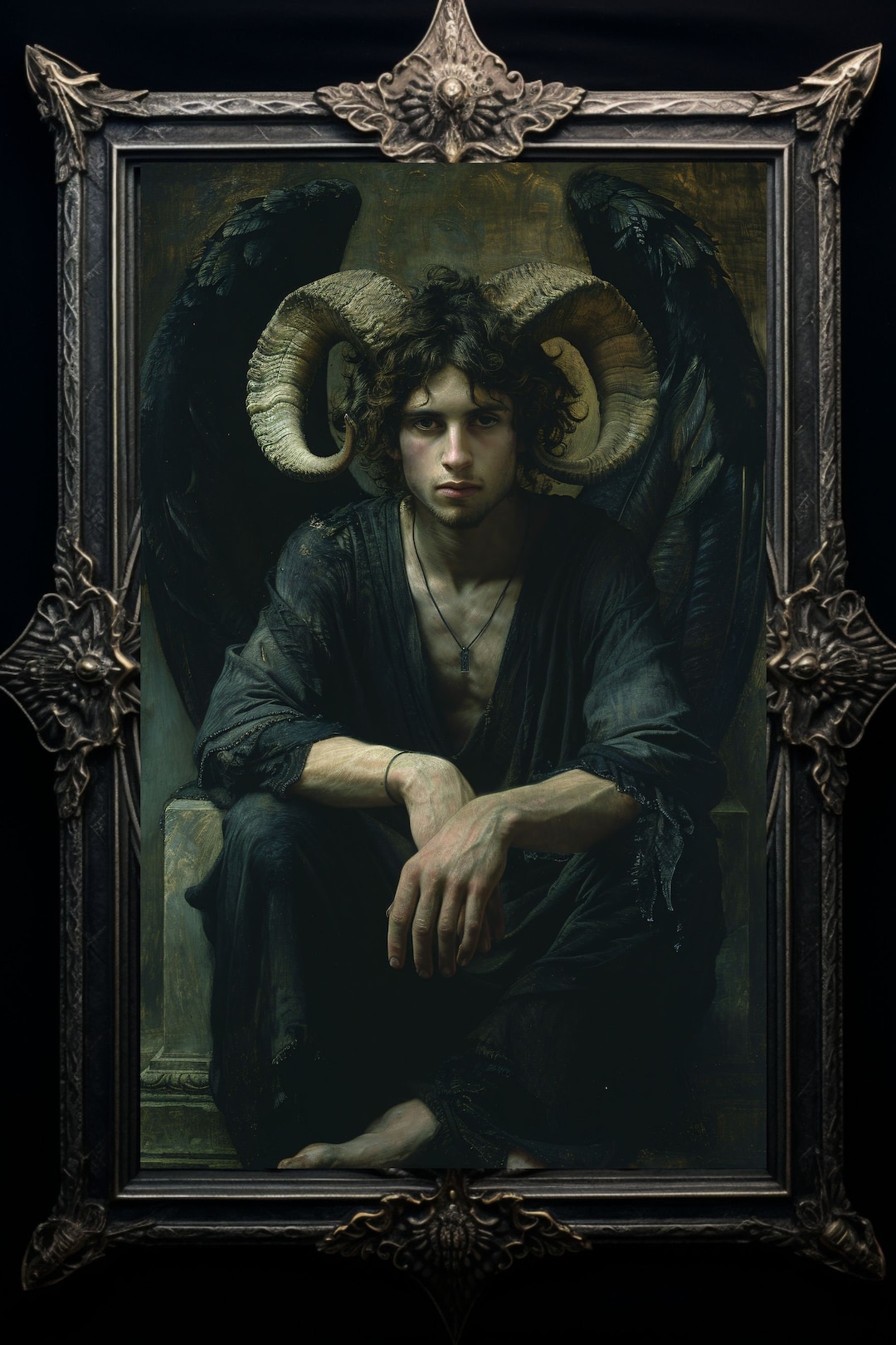 Guardian of the Abyss Art Print, Demon Demonic Devil Angel, Hell ...
