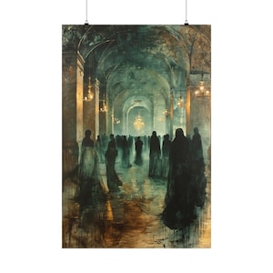 Gothic Ballroom Art Print, Eerie Macabre Masquerade - Etsy
