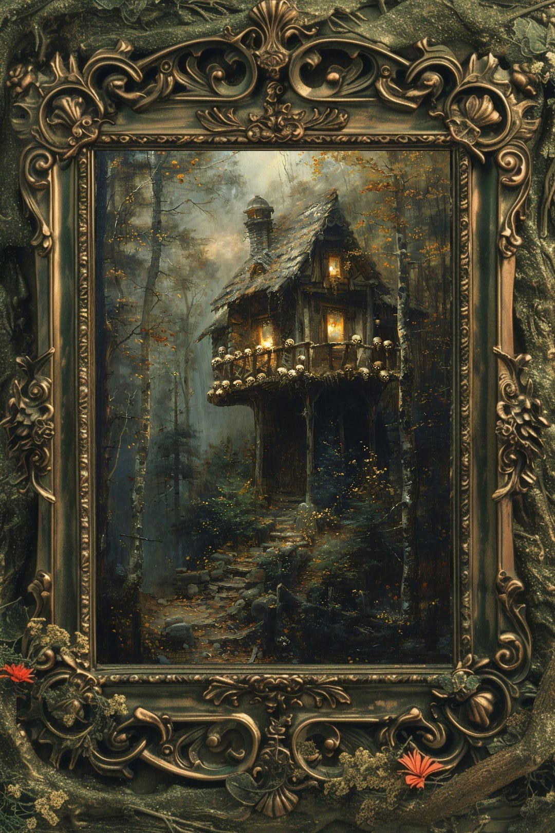 Witch House Art Print: Dark Gothic Fairytale Cottage - Etsy