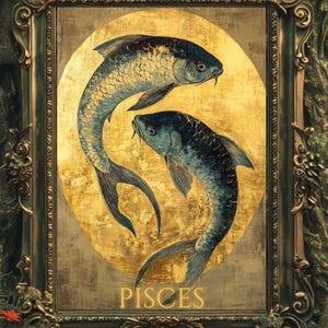 Pisces Zodiac Art Print, Astrology Wall Decor, Constellation Poster ...