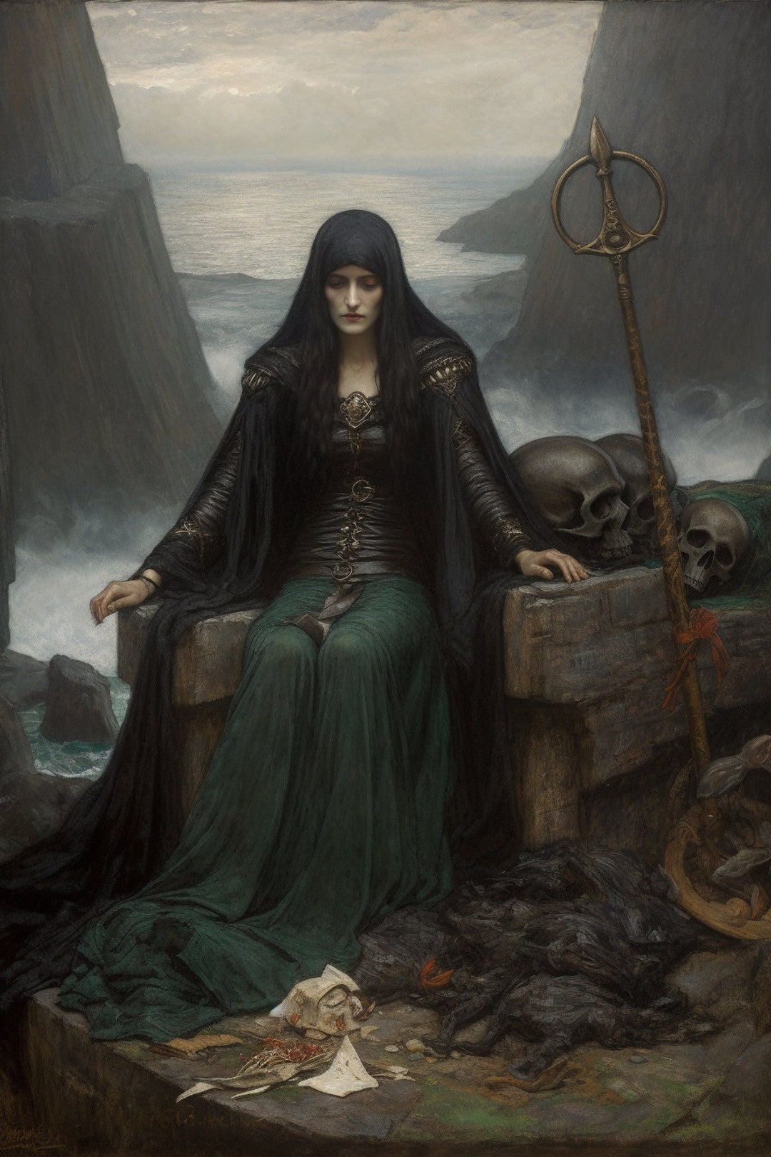 Hel Hela Norse Mythology Goddess Digital Art Print Poster Wall - Etsy