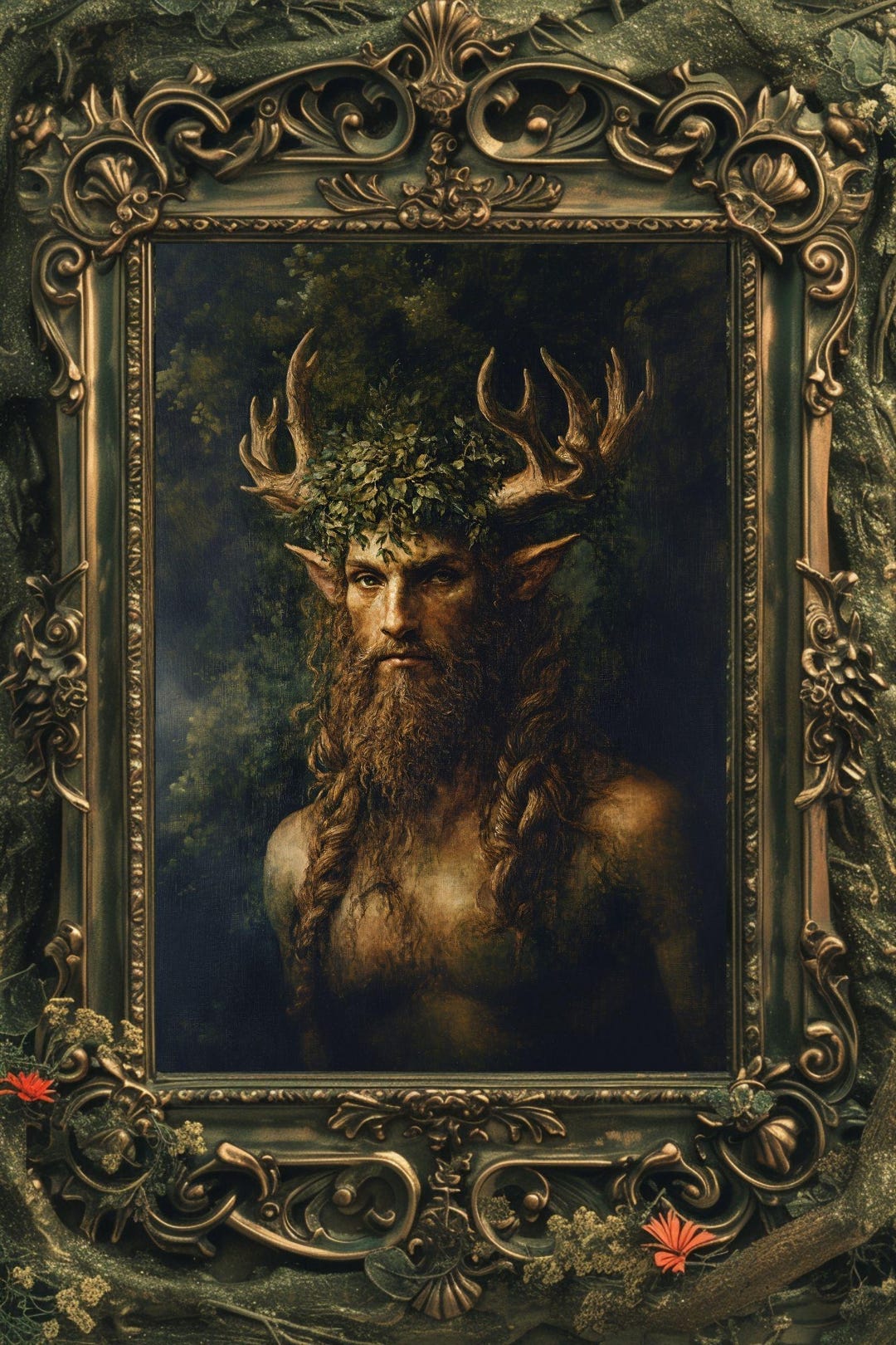 Cernunnos Art Print, Celtic Pagan Home Decor, Forest Horned God ...