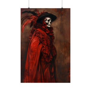 Masque Red Death Art Print, Edgar Allan Poe Literature Literary, Dark ...