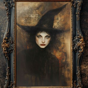 Hallow Witch Art Print, Halloween Samhain Wicca Witchcraft, Dark Gothic ...