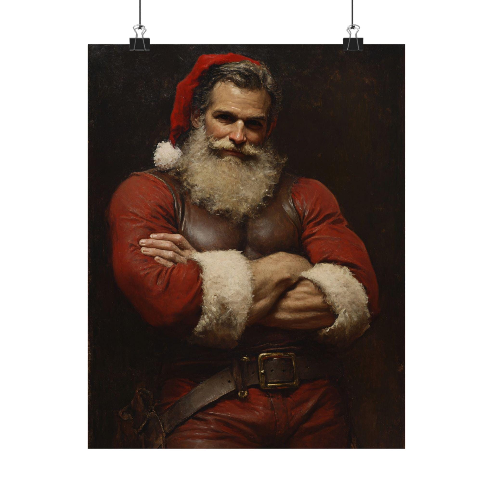 Hunky Santa Claus Art Print: Christmas Holiday Decor - Etsy
