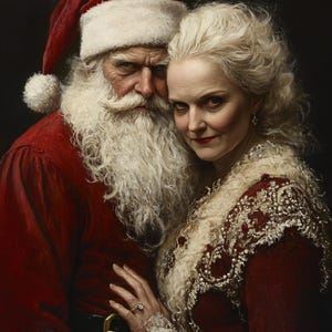 The Dark Clauses Art Print, Moody Santa Mrs. Claus, Sinister Gothic ...