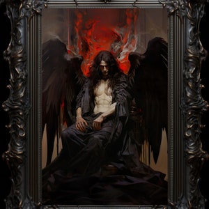 Lucifer Enthroned Art Print Poster Home Decor Satan Demon Fallen Angel ...