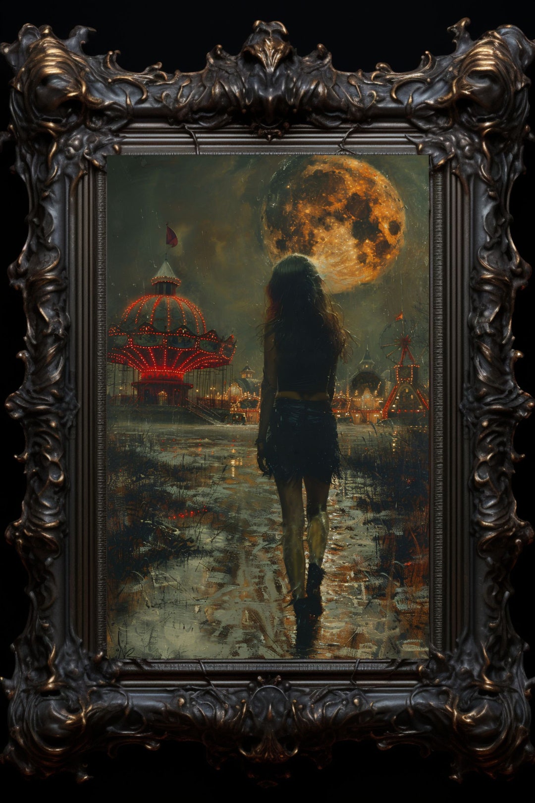Terror Park Art Print, Horror Cinema Film Movie, Final Girl Scream ...