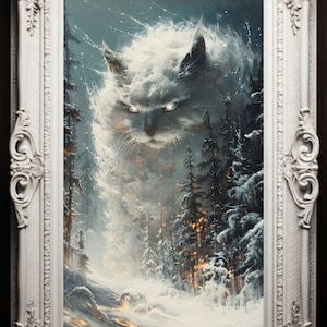 Yule Cat Jólaköttur Art Print, Iceland Norway Norse Nordic, Winter Yule ...