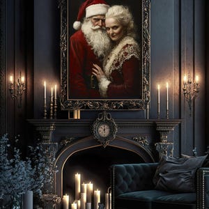 The Dark Clauses Art Print, Moody Santa Mrs. Claus, Sinister Gothic ...