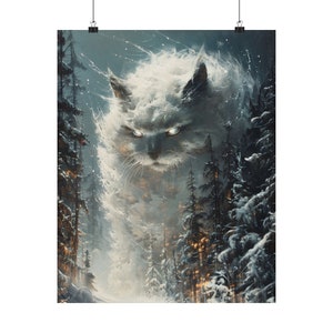 Yule Cat Jólaköttur Art Print, Iceland Norway Norse Nordic, Winter Yule ...