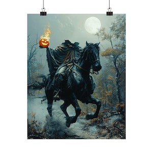 Headless Horseman Art Print: Gothic Halloween Decor - Etsy