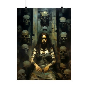 Hela Hel Norse Art Print Poster Home Wall Decor, Nordic Death Goddess ...