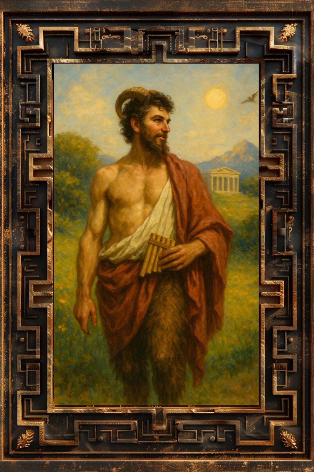 Pan Art Print, Greek God Wall Decor, Pagan Satyr Mythology Print ...