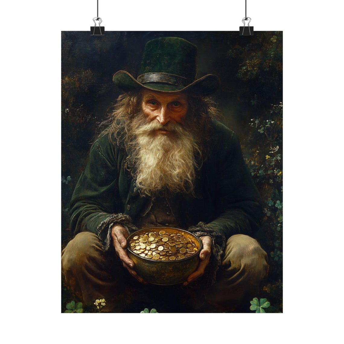 Leprechaun Pot of Gold Art Print, Irish St. Patrick Decor - Etsy