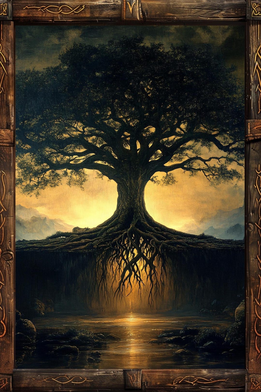 Yggdrasil Art Print, World Tree, Norse Nordic Mythology, Thor Odin Loki ...