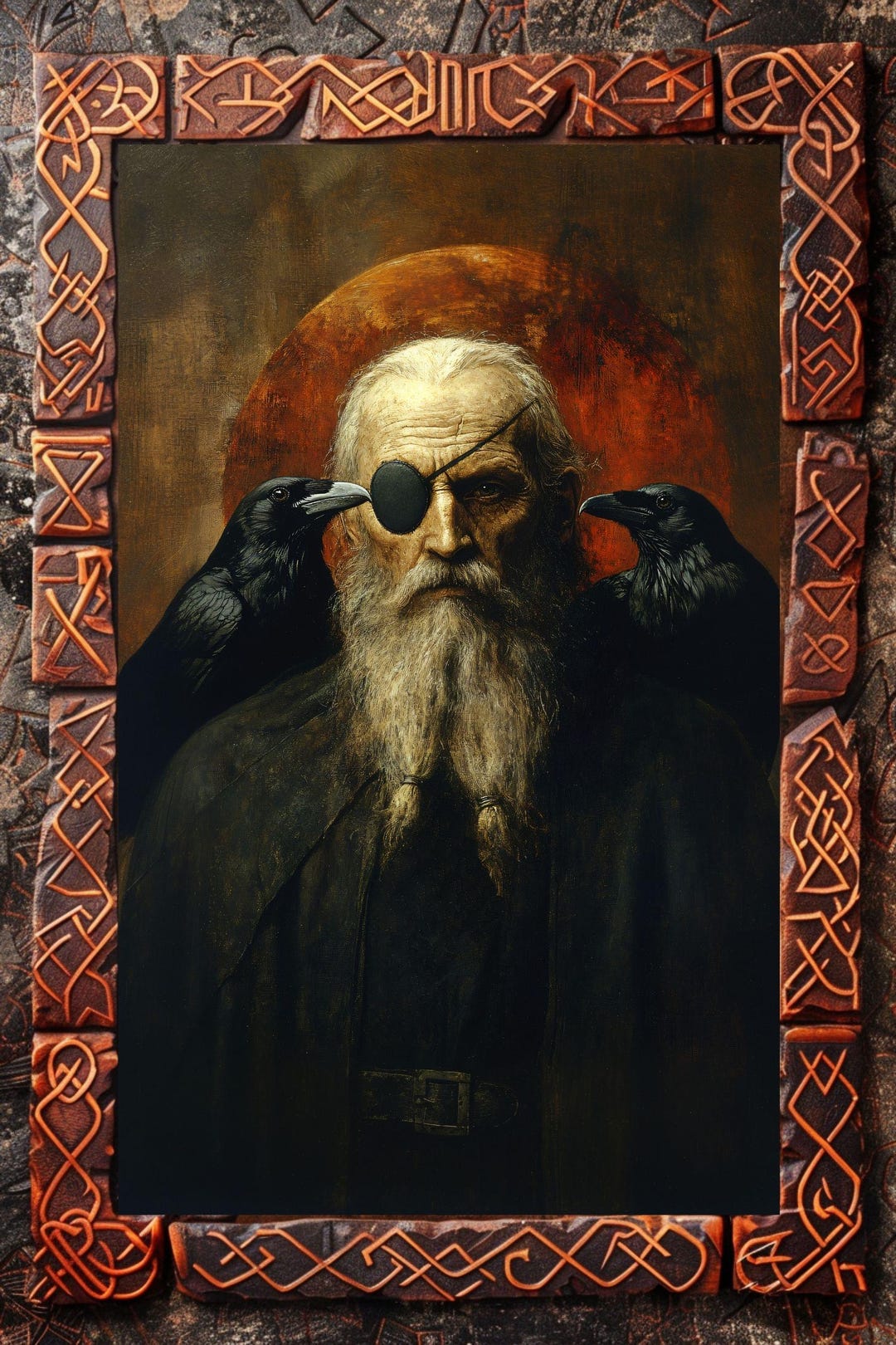 Odin All-father Art Print: Norse Mythology Raven Decor - Etsy