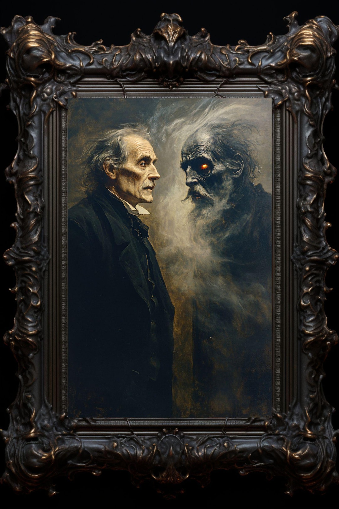 Ebenezer Scrooge & Marley's Ghost Art Print, Charles Dickens Christmas ...