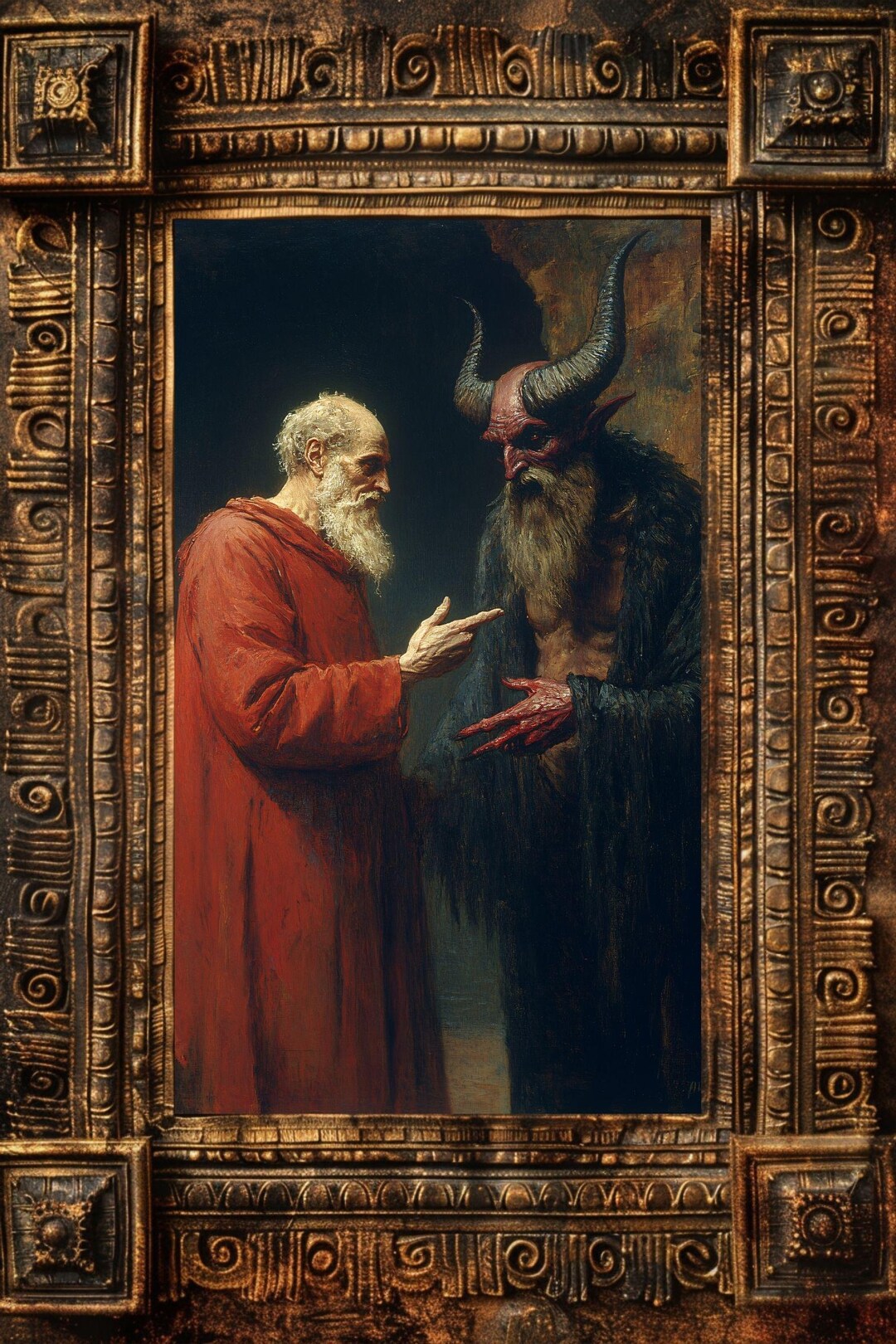 Dr. Faust & Devil Art Print, Doctor Faustus Mephistopheles, Gothic ...