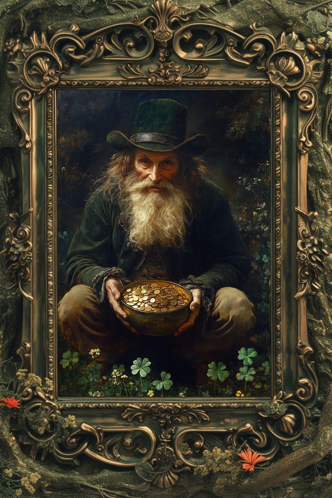 Leprechaun Pot of Gold Art Print, Whimsical Irish Folklore Decor, St ...