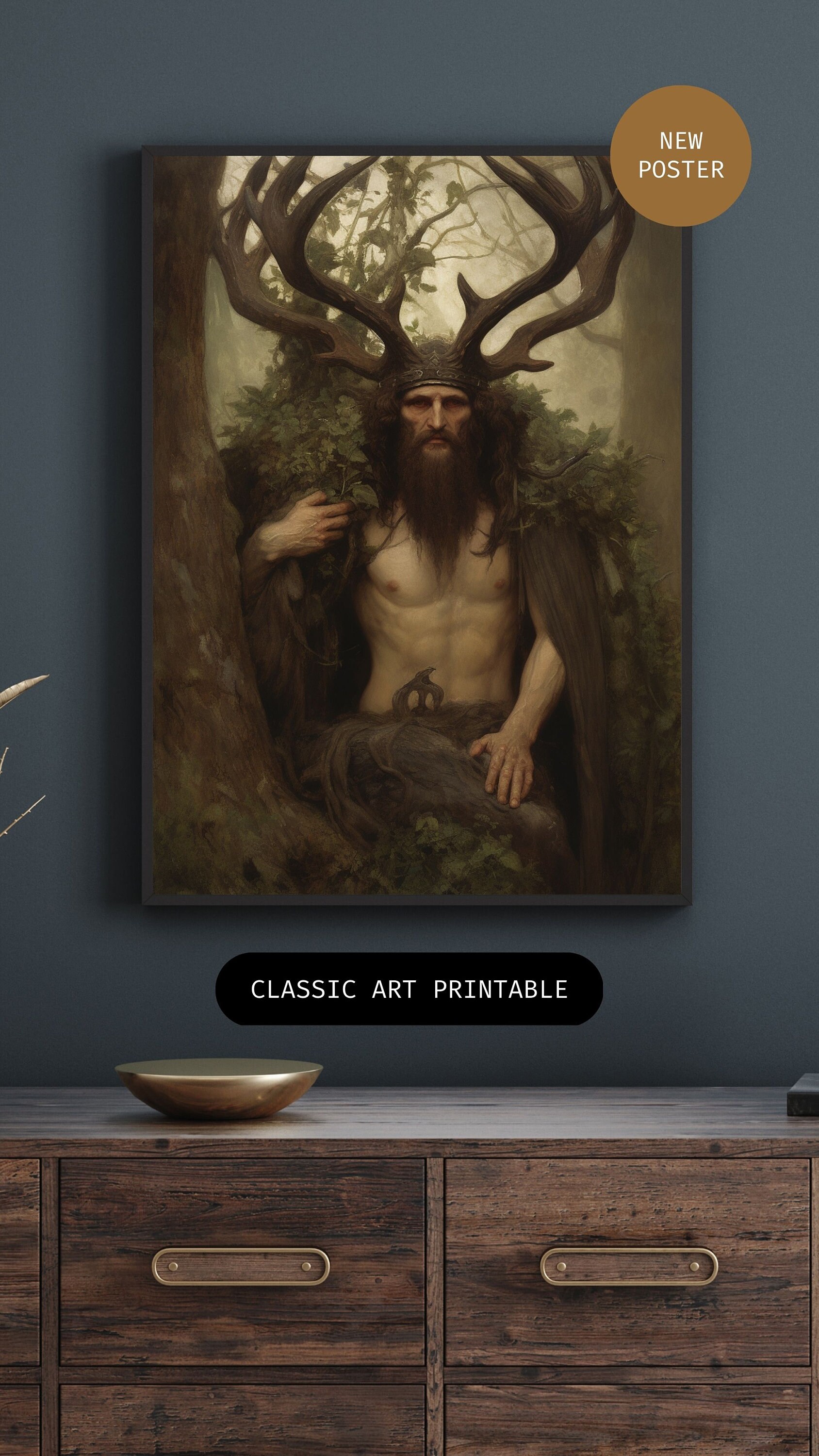 Cernunnos Horned God Hern the Hunter Celtic Mythology Art - Etsy