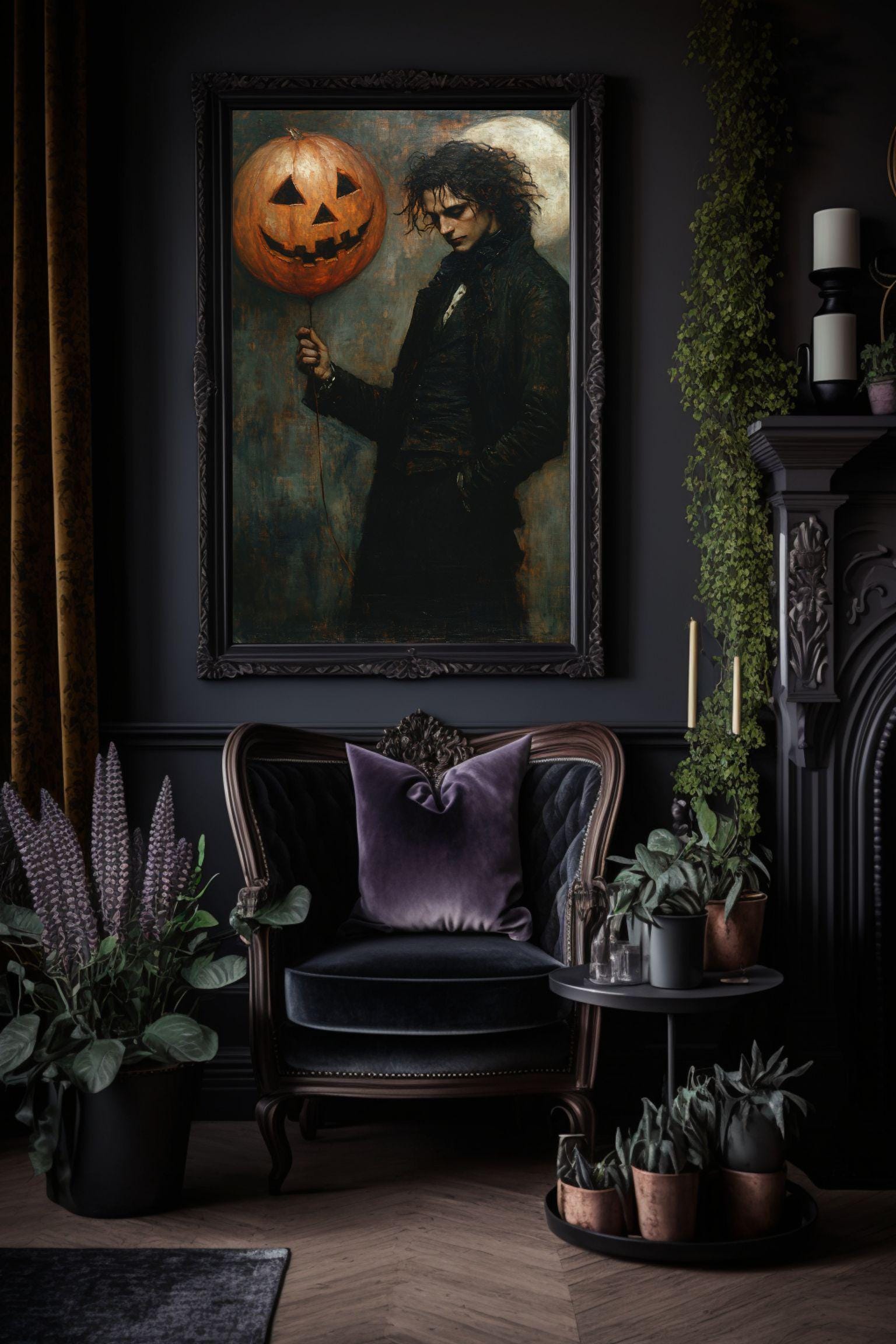 Sir Samhain Art Print, Gothic Jack O'lantern Portrait - Etsy