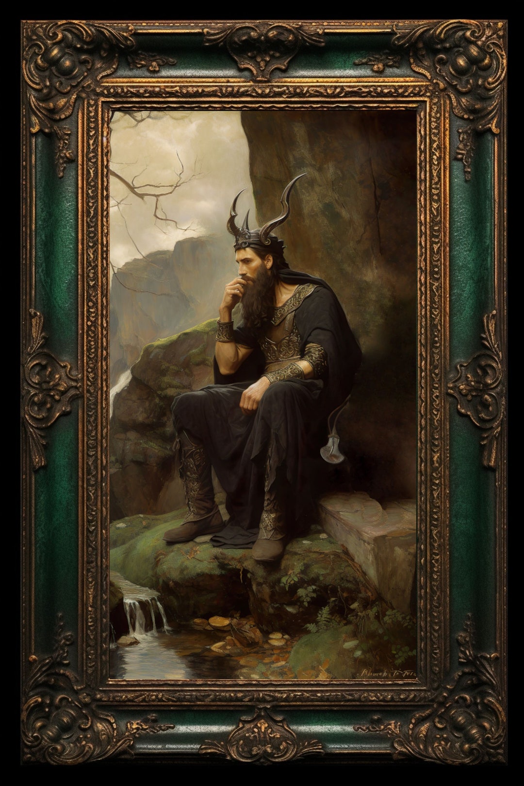 Loki Norse Mythology Trickster God Digital Art Print Poster Wall ...