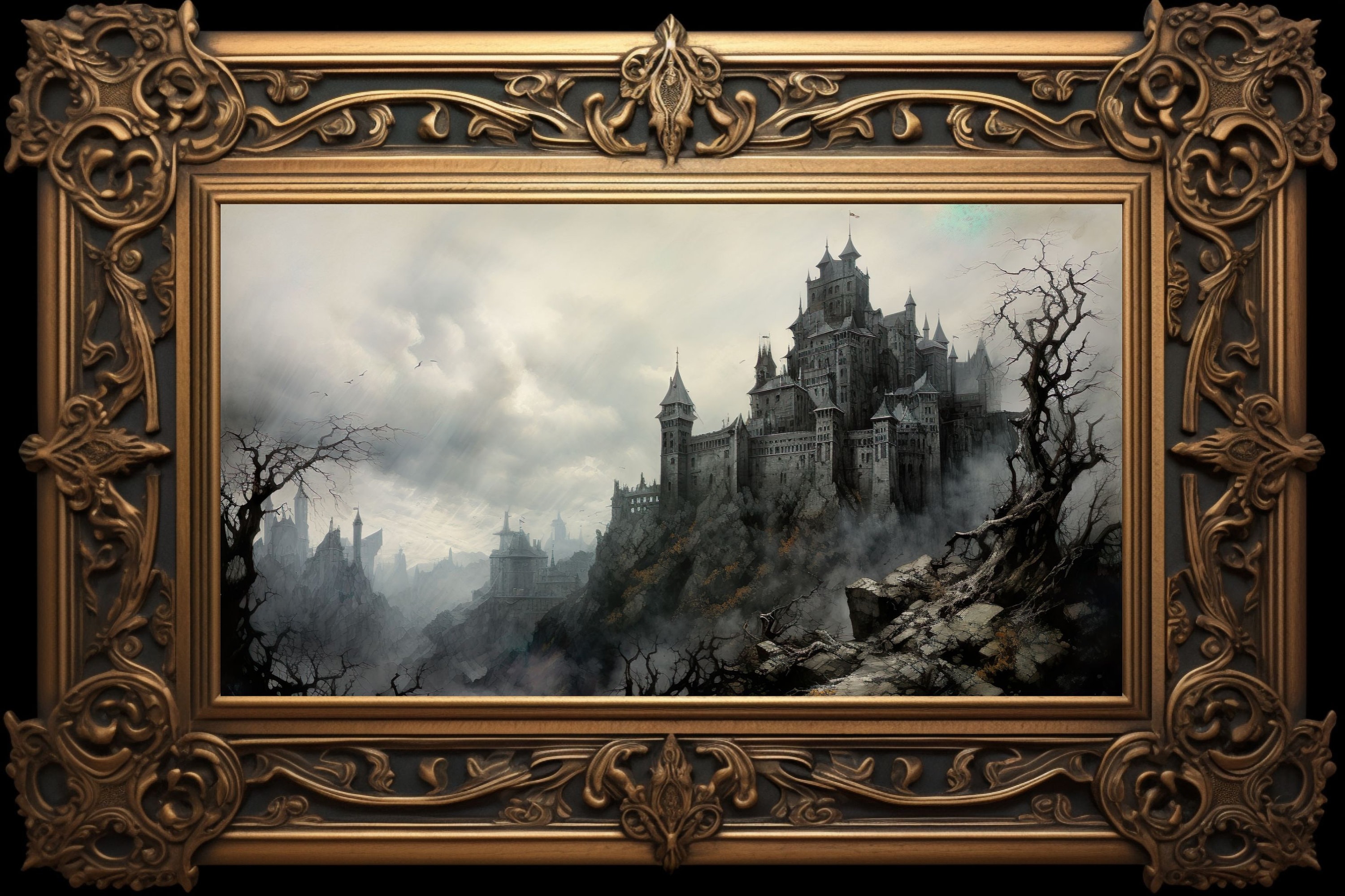 Gothic Castle Art Print Poster Wall Home Decor Dark Fantasy - Etsy
