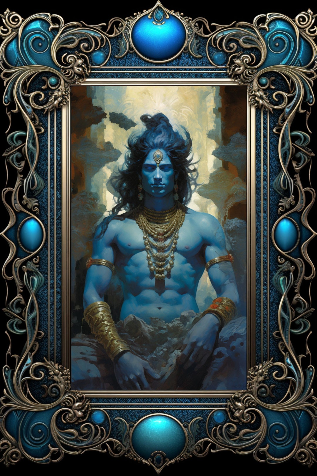 Lord Vishnu Art Print Wall Hanging Home Decor Hindu Indian God Deity ...