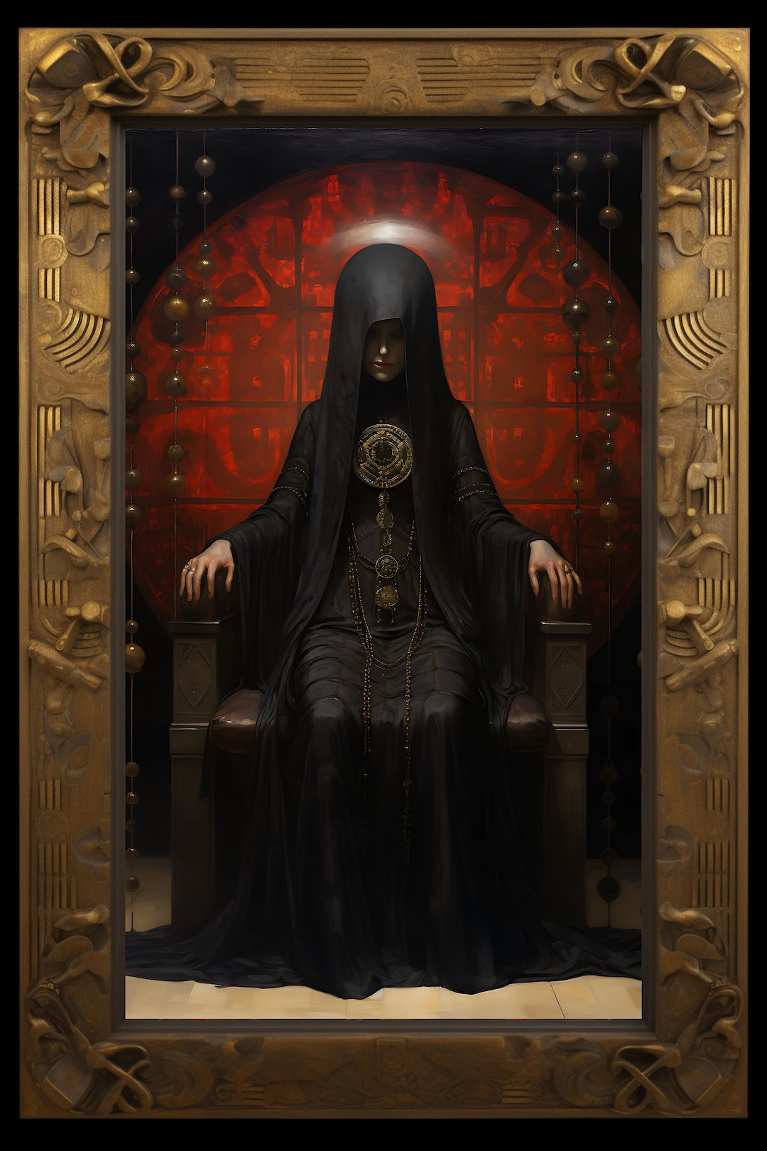 Pythia Oracle at Delphi Art Print Poster, Dark Gothic Fantasy, Ancient ...