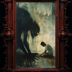 Nightmare Horror Art Print: Shadow Creature Fantasy Decor - Etsy