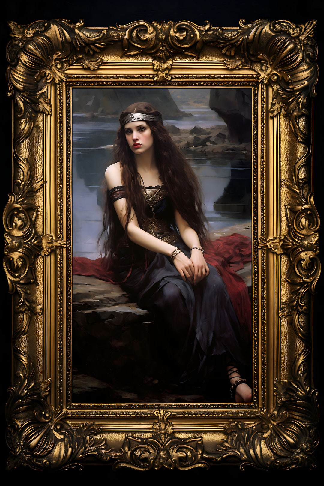 Lady of Shalott Art Print Wall Hanging Living Room Home Decor King ...