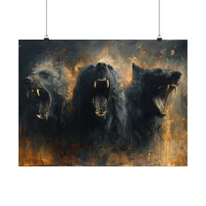 Cerberus Art Print: Greek Mythology Monster Dog Wall Decor - Etsy