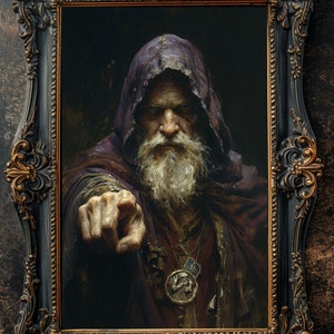 Merlin the Magician Art Print, Wizard Sorcerer, Arthurian Legend ...